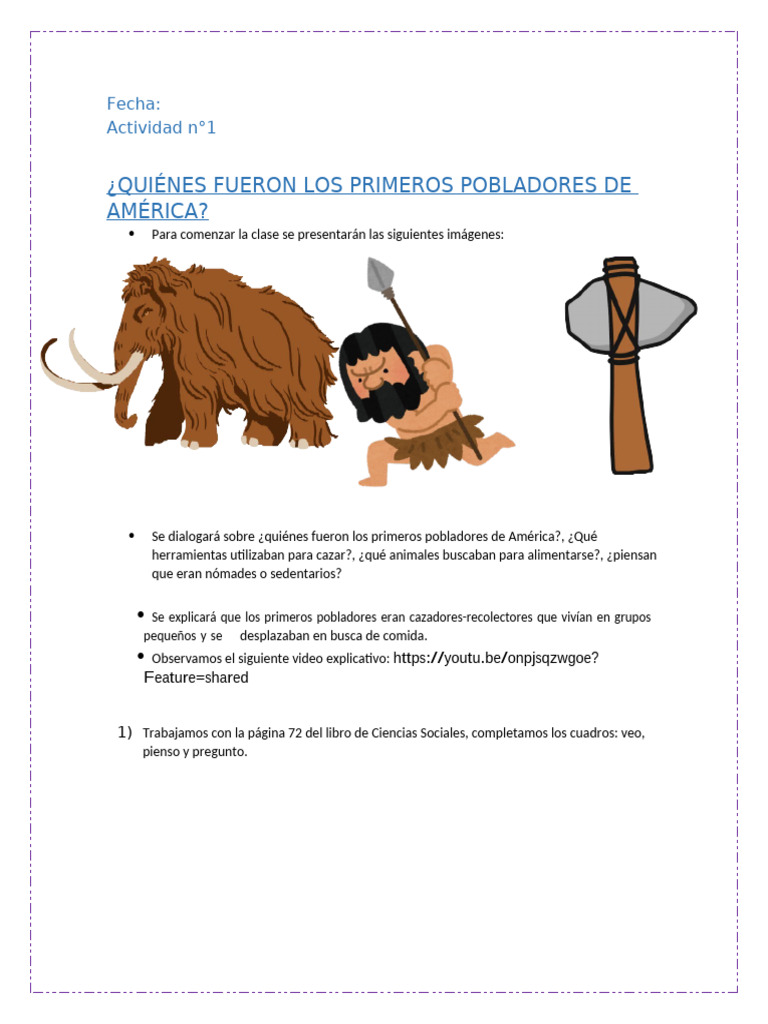 Unidad N°3, Los Primeros Pobladores de América | PDF