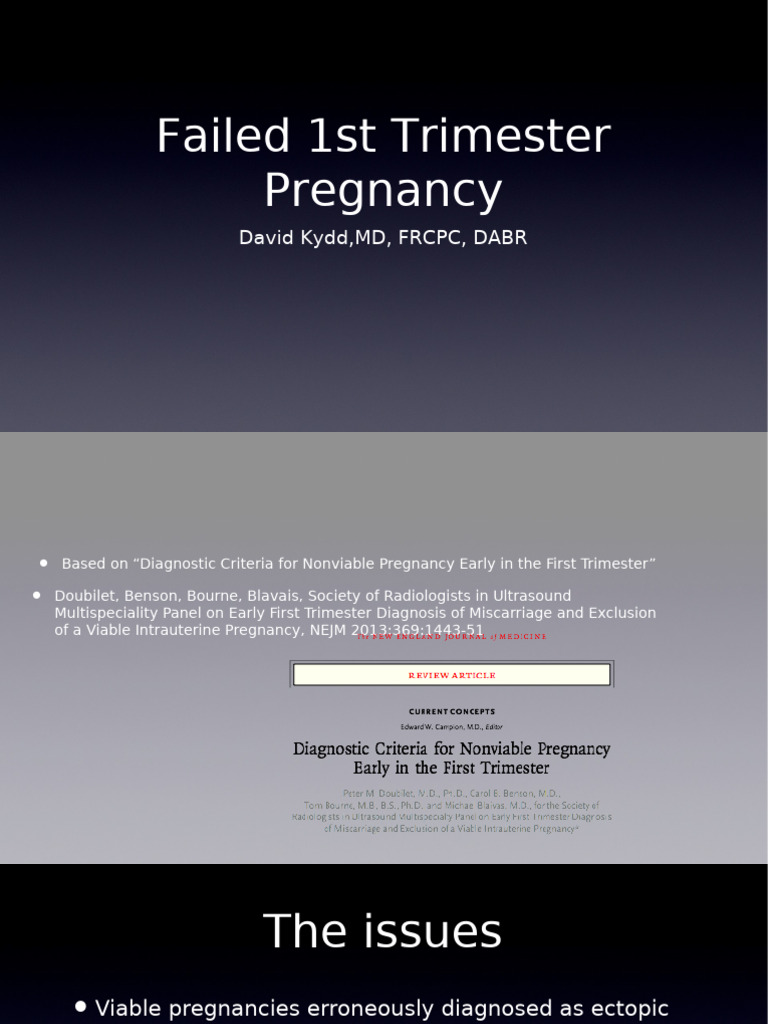 Failed 1st Trimester | PDF | Human Chorionic Gonadotropin | Pregnancy