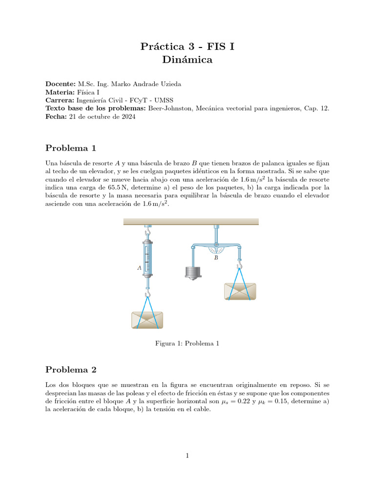 Física - I - Práctica 3 | PDF | Fricción | Aceleración