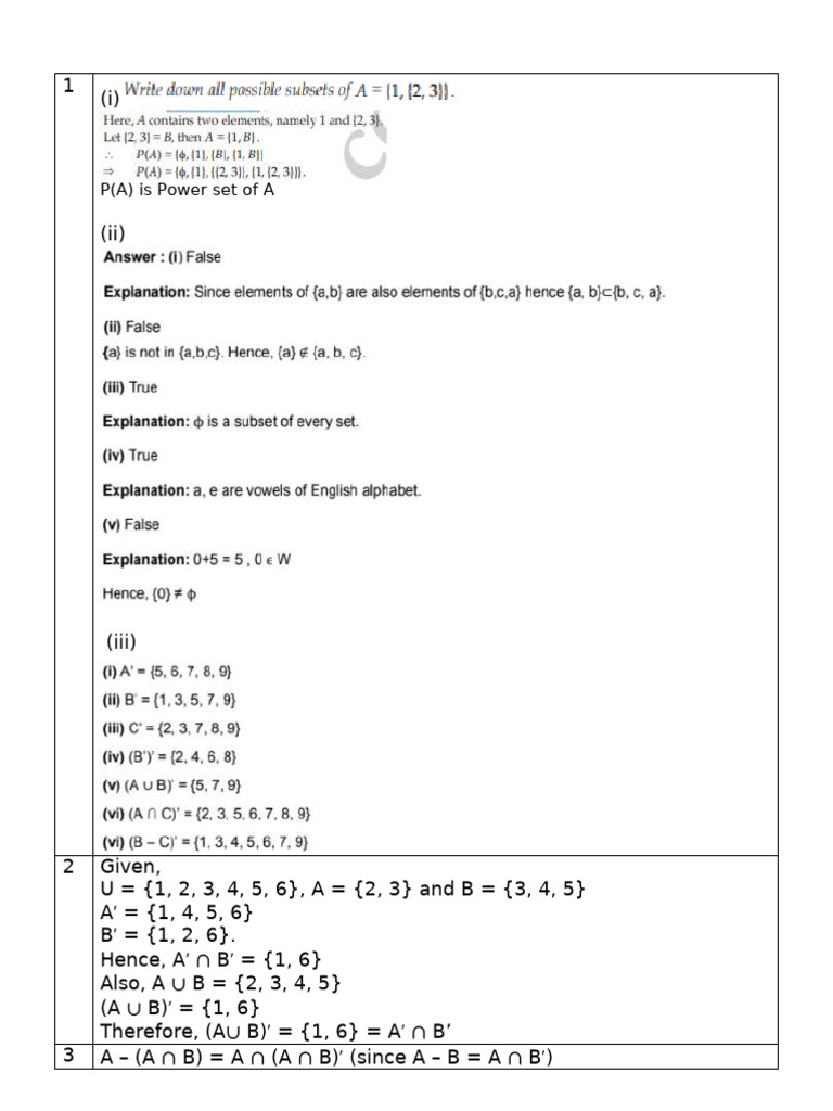 Answer Key Worksheet Math Grade 11 | PDF