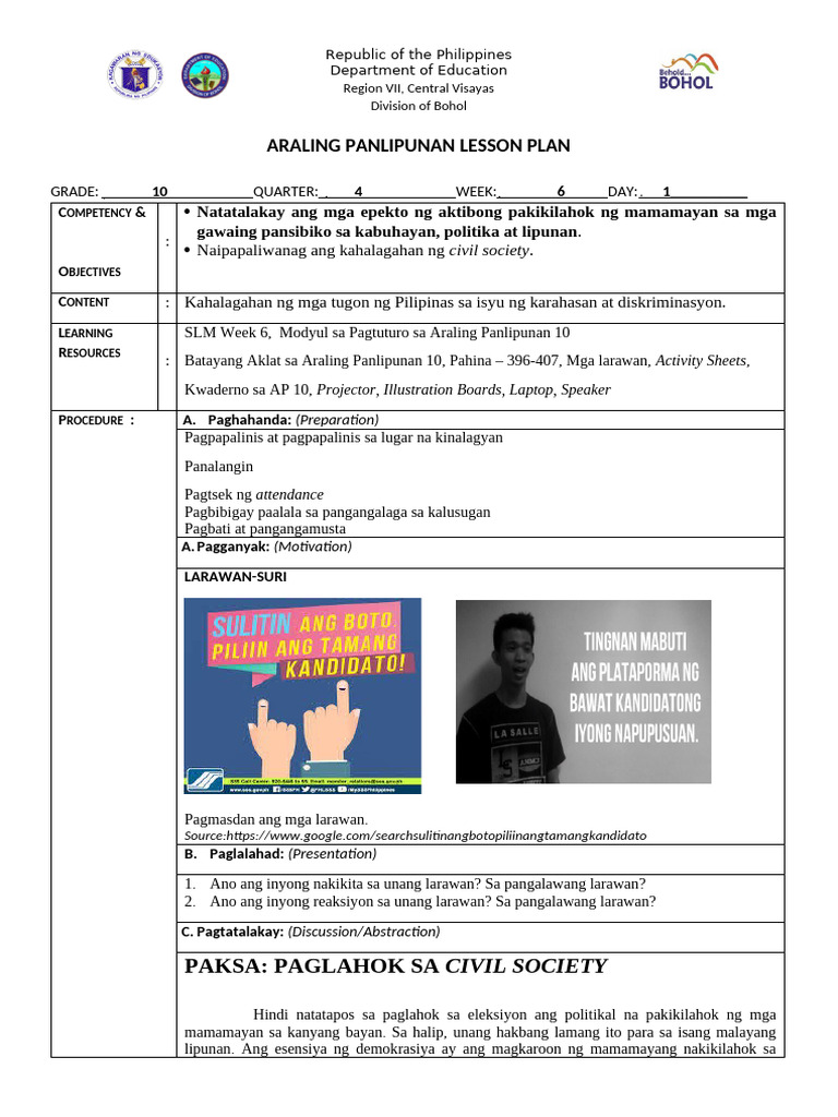 AP 10 Q4 Week 6 Day 1 | PDF