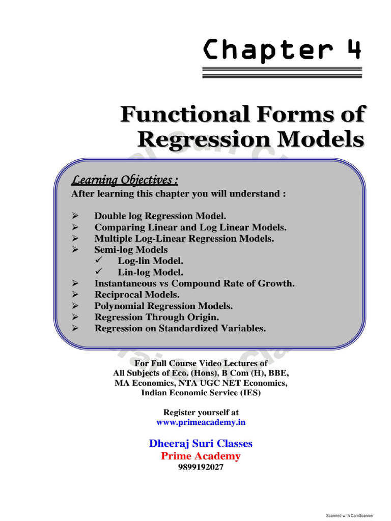 Chapter 4 Functional Forms | PDF