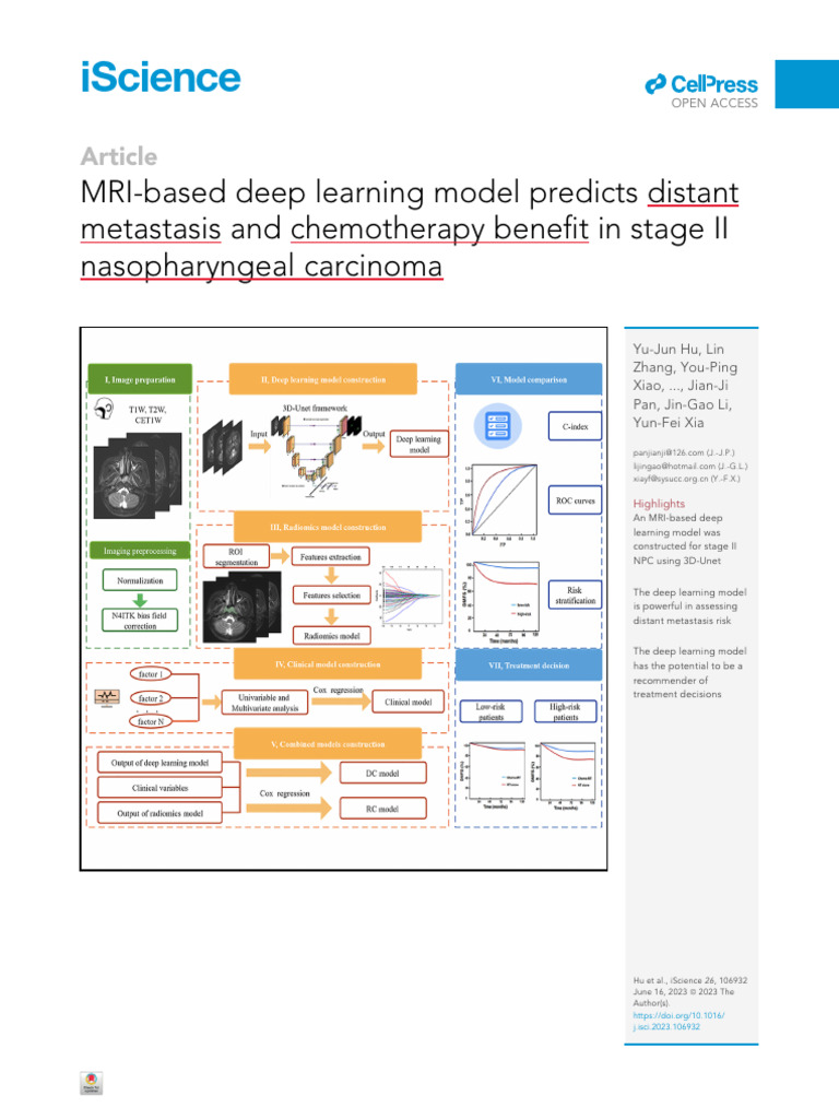 Iscience | PDF | Receiver Operating Characteristic | Cancer