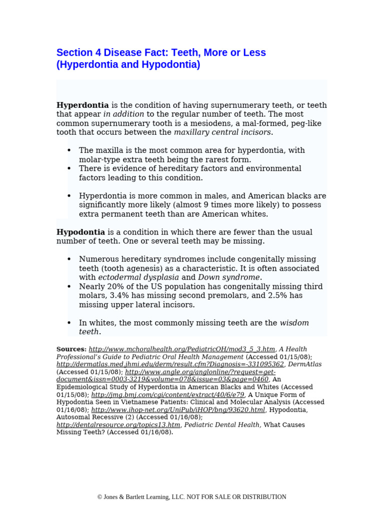 WBLK Section 4 Fact-Teeth | PDF