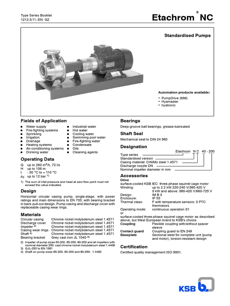 Manual Técnico - ETACHROM NC | PDF | Sodium Carbonate | Pump