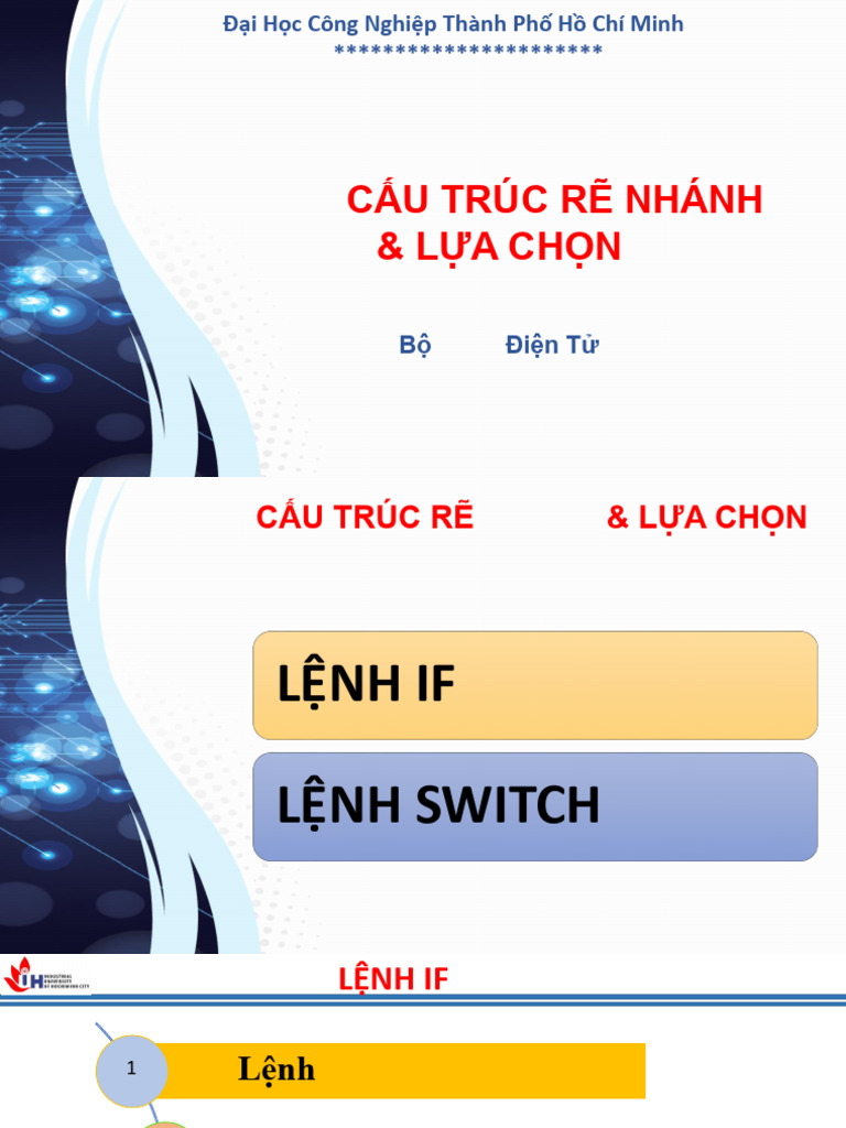 Bai 2 - Cấu trúc rẽ nhánh & lựa chọn - iuh | PDF