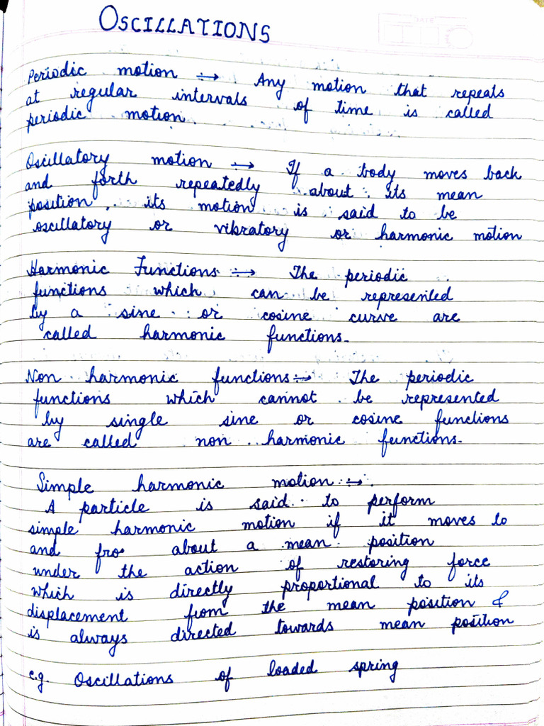 Oscillation notes | PDF