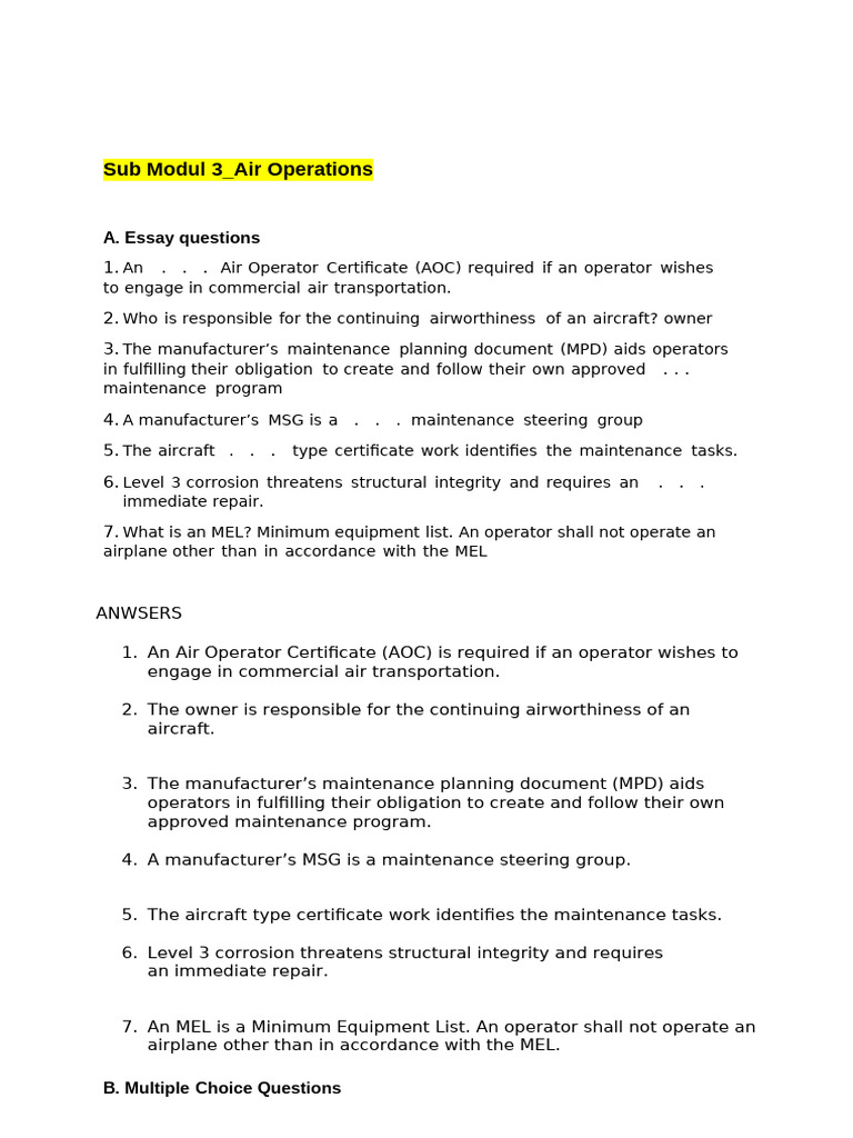 Sub Modul 4_241013_184851 | PDF | Airlines | Aviation