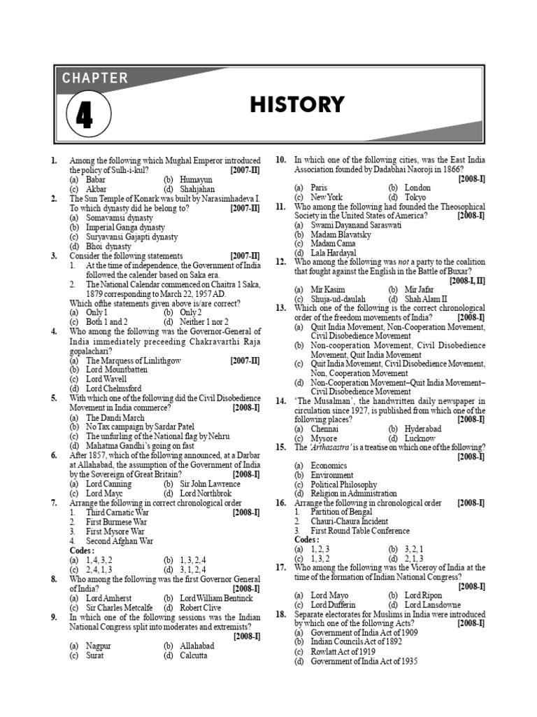 History Pyq Cds | PDF | Mahatma Gandhi | Muhammad Ali Jinnah