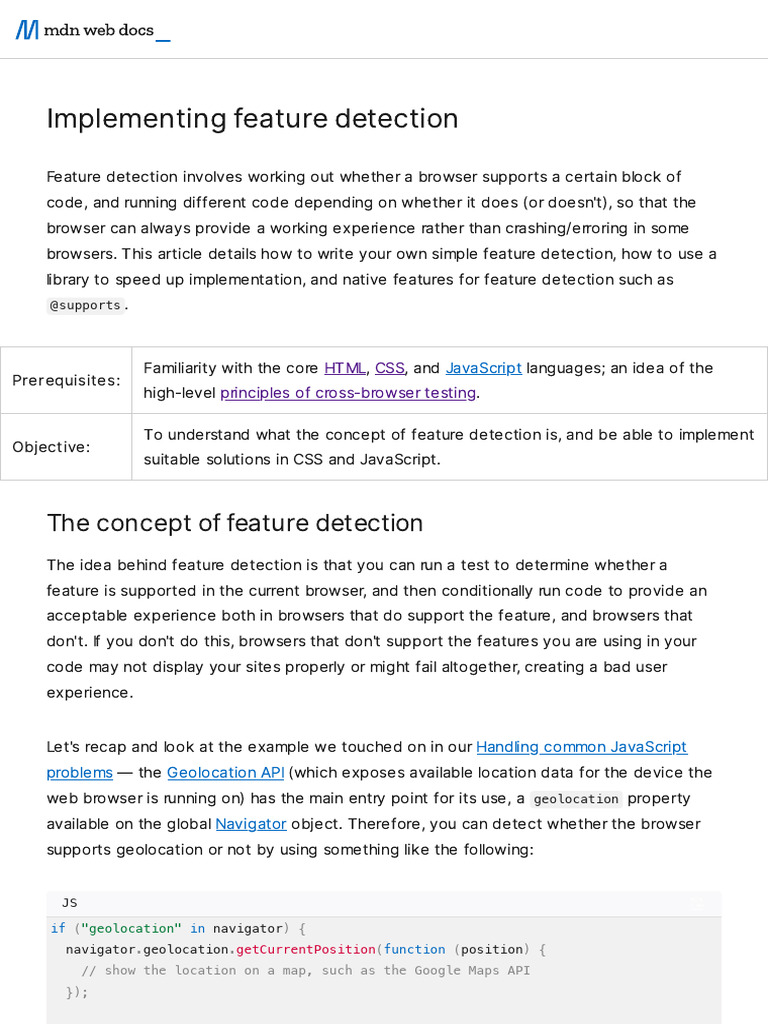 Implementing Feature Detection | PDF