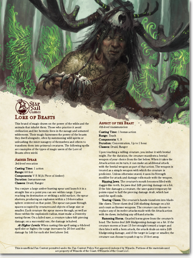 Lore of Beasts | PDF | Gary Gygax Games | Dungeons & Dragons