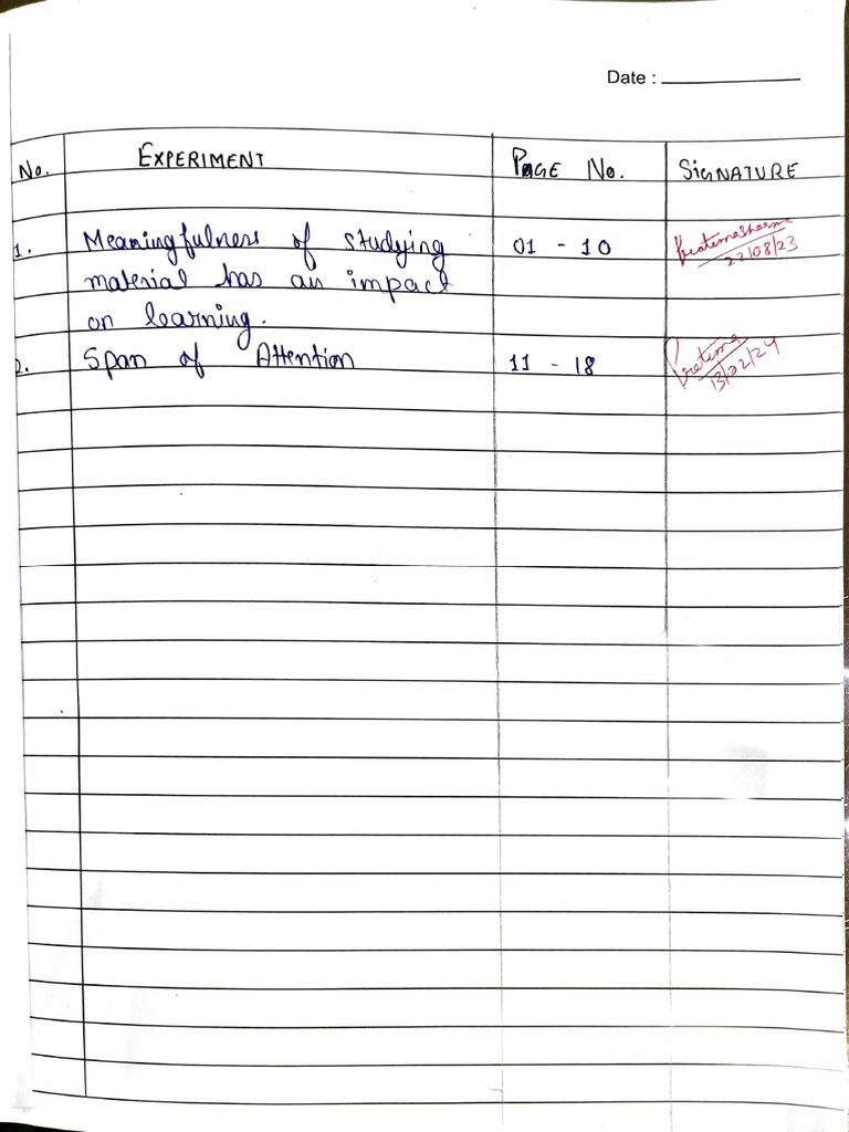 Psychology Practical File | PDF