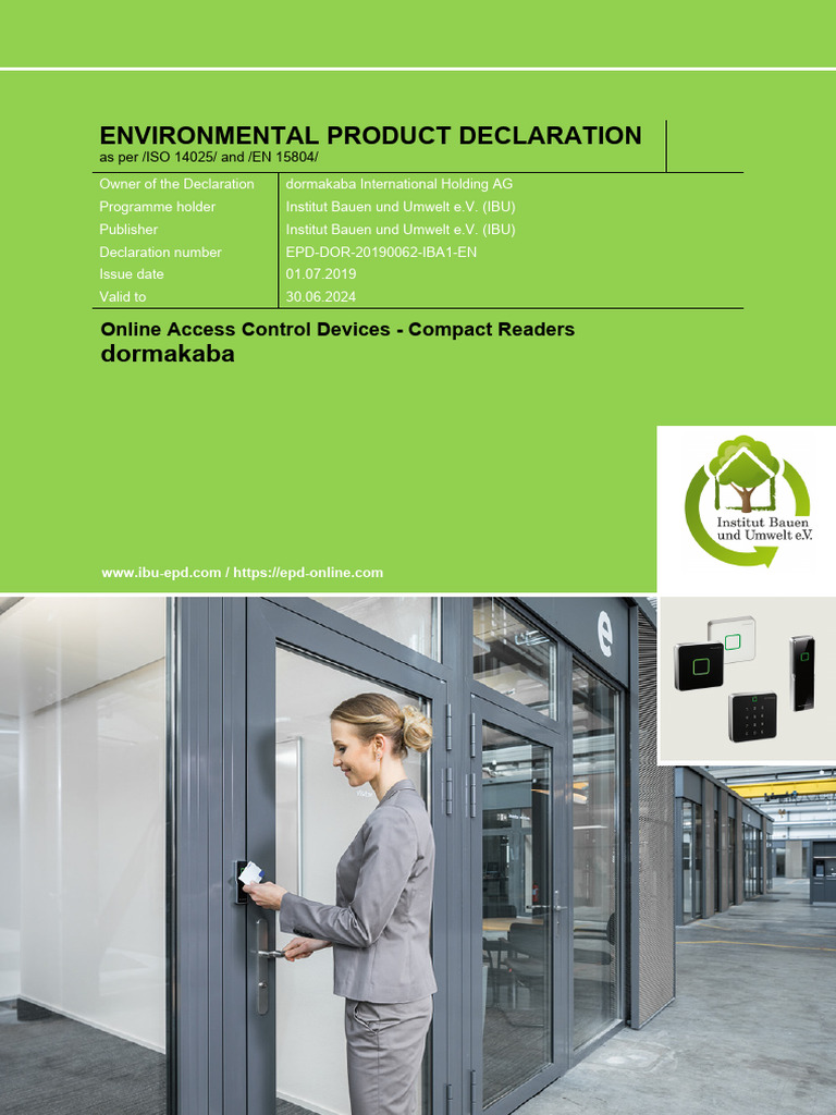 Epd Online Access Control Device en | PDF | Life Cycle Assessment