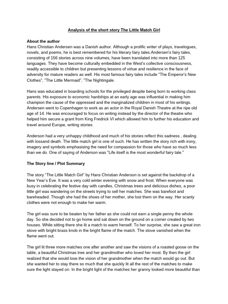 Themes in The Little Match Girl | PDF | Hans Christian Andersen