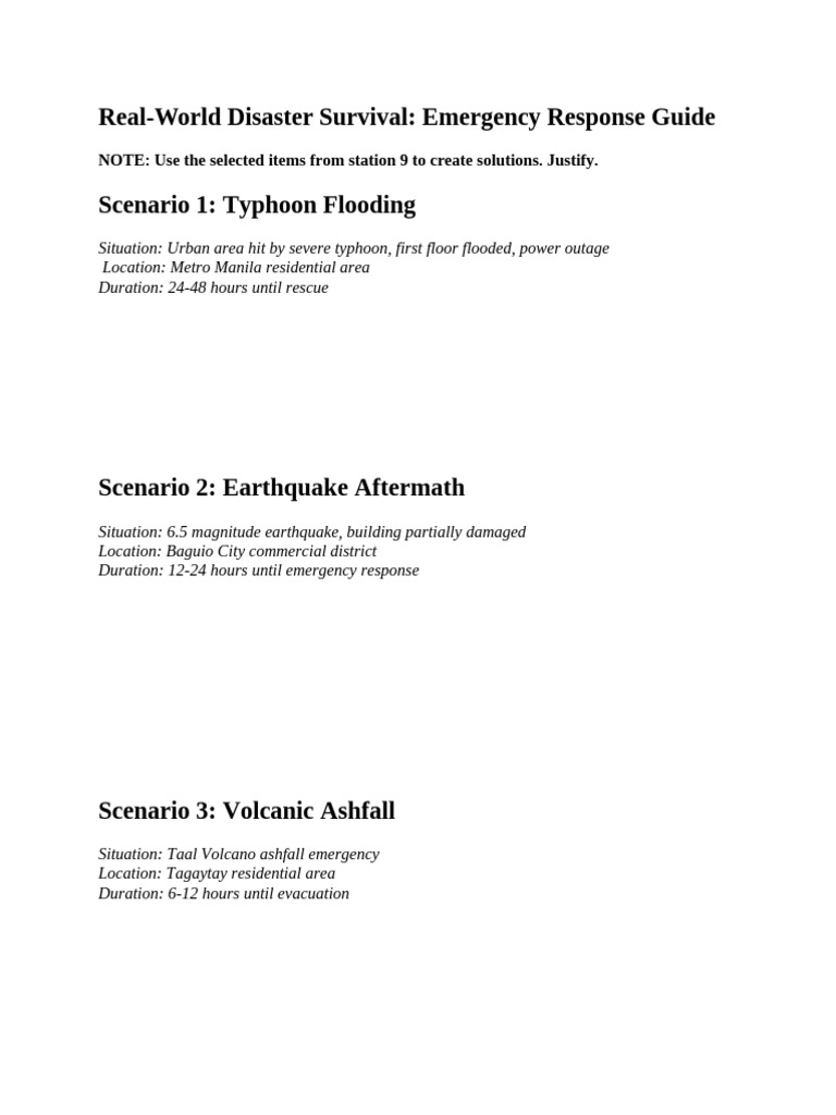 Activity - Disaster Simulation For Learners | PDF