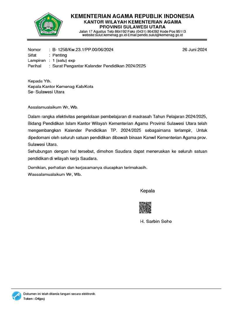 Kaldik Kanwil Sulut | PDF