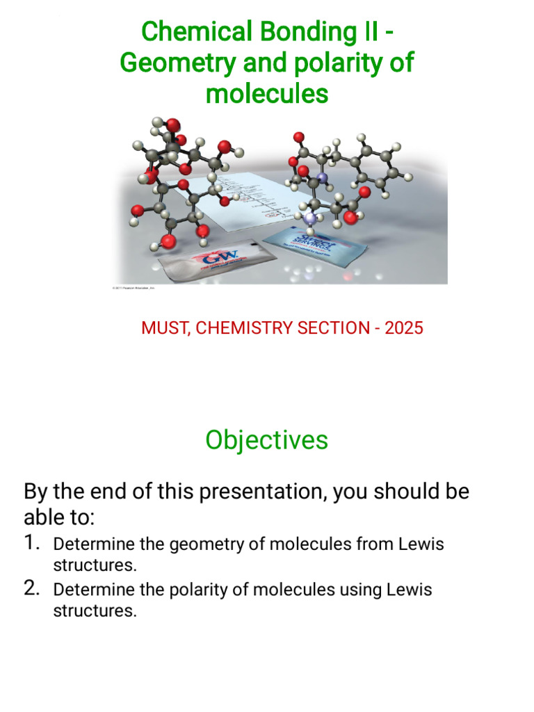 02 - CHEM 1201 - Lecture 2 - Chemical Bonding II - Geometry & Polarity ...