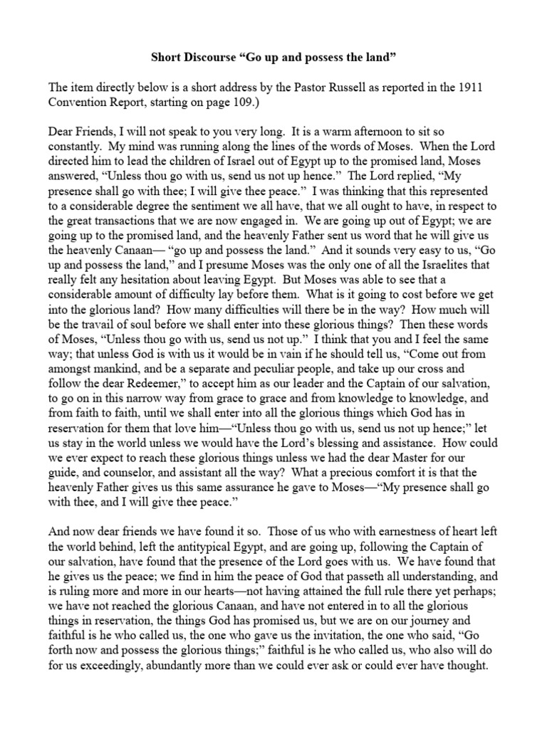 Short Discourse - C T RUSSELL - 335 | PDF | The Exodus | God The Father