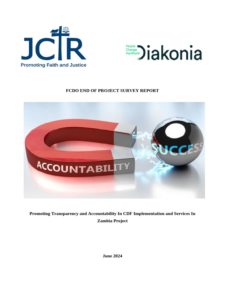 Zambia CDF Project Survey Report 2024 | PDF | Accountability | Governance