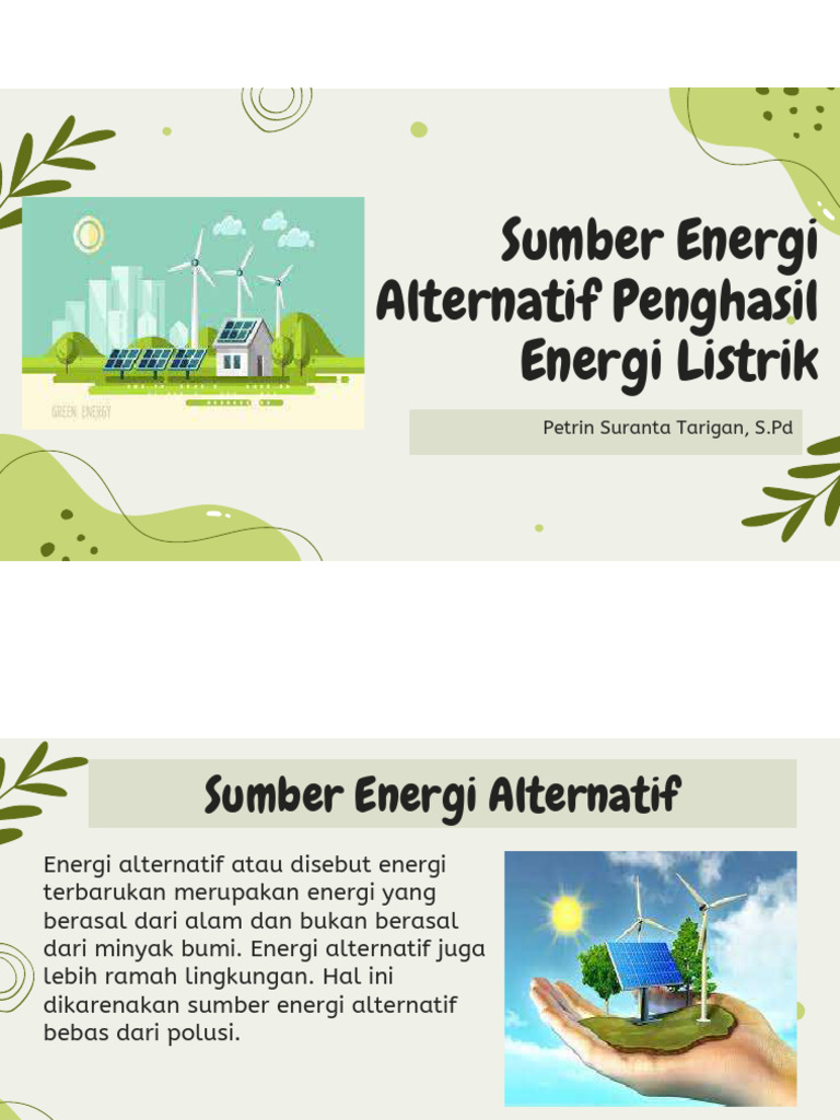 Energi Alternatif untuk Kelas 6 | PDF