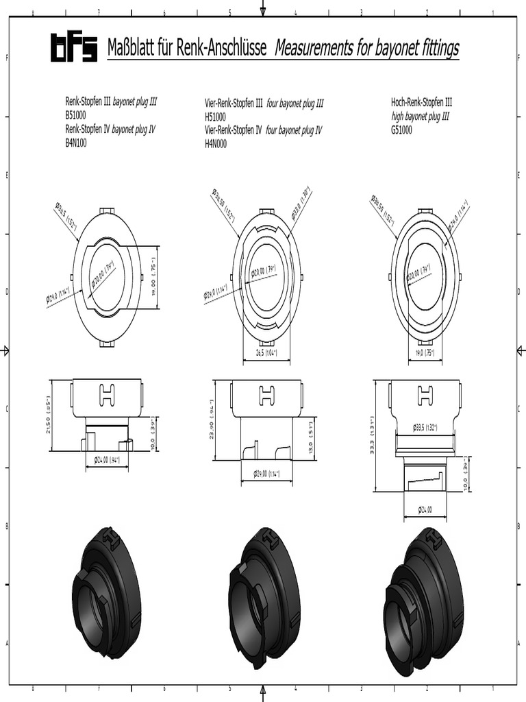 BFS Measurements For Bayonet-Fittings | PDF