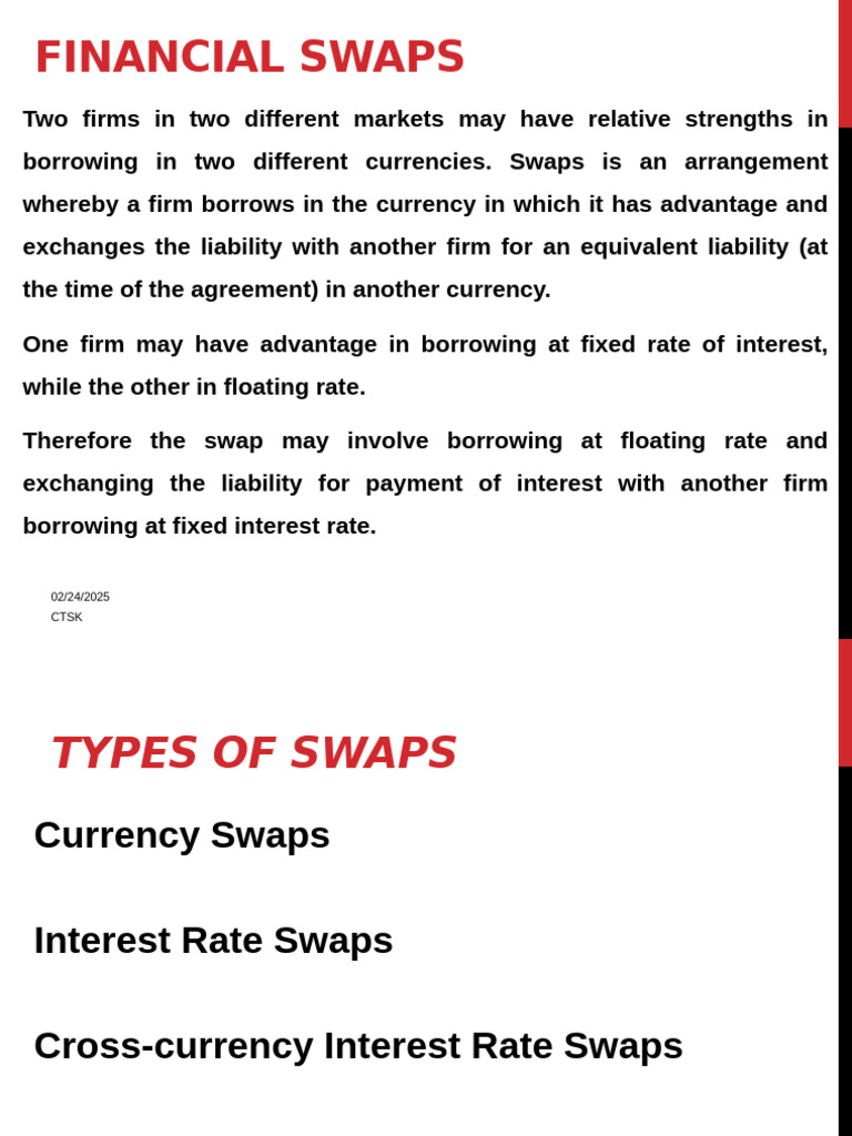 FINANCIAL SWAPS | PDF | Swap (Finance) | Credit Default Swap