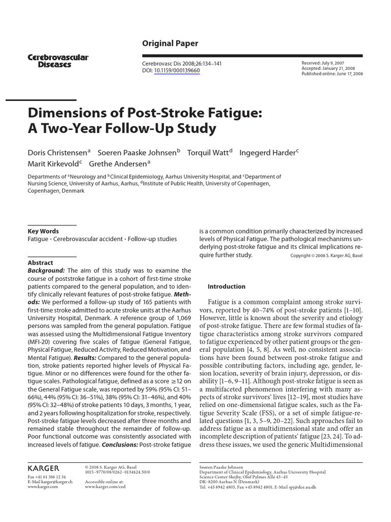 Christensen 2008 | PDF | Stroke | Comorbidity
