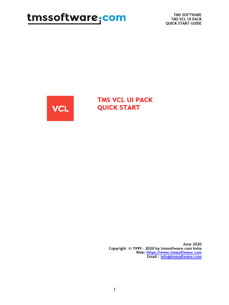 Tms Vcl Ui Pack Quick Start Pdf System Software Software