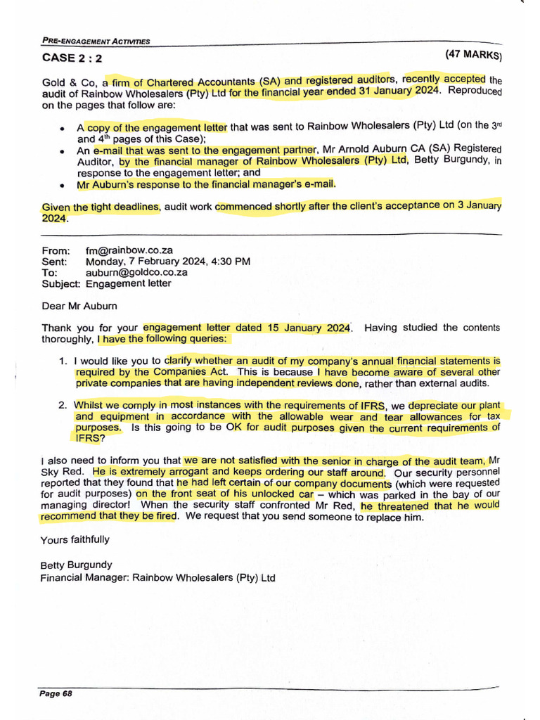 Week 2 Advanced Auditing Tut Questions | PDF