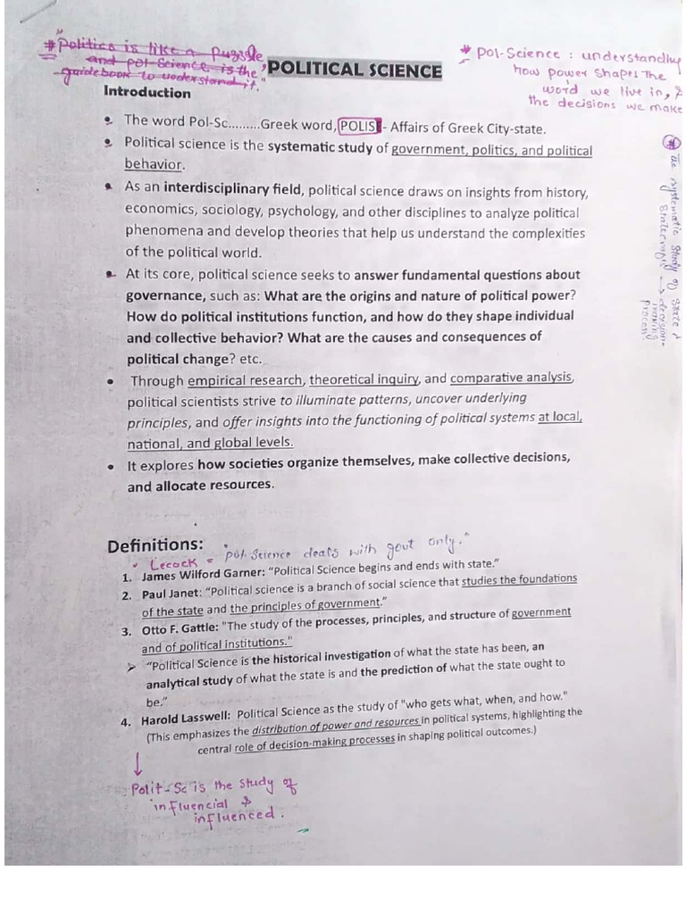 Political Science Topic 1 | PDF