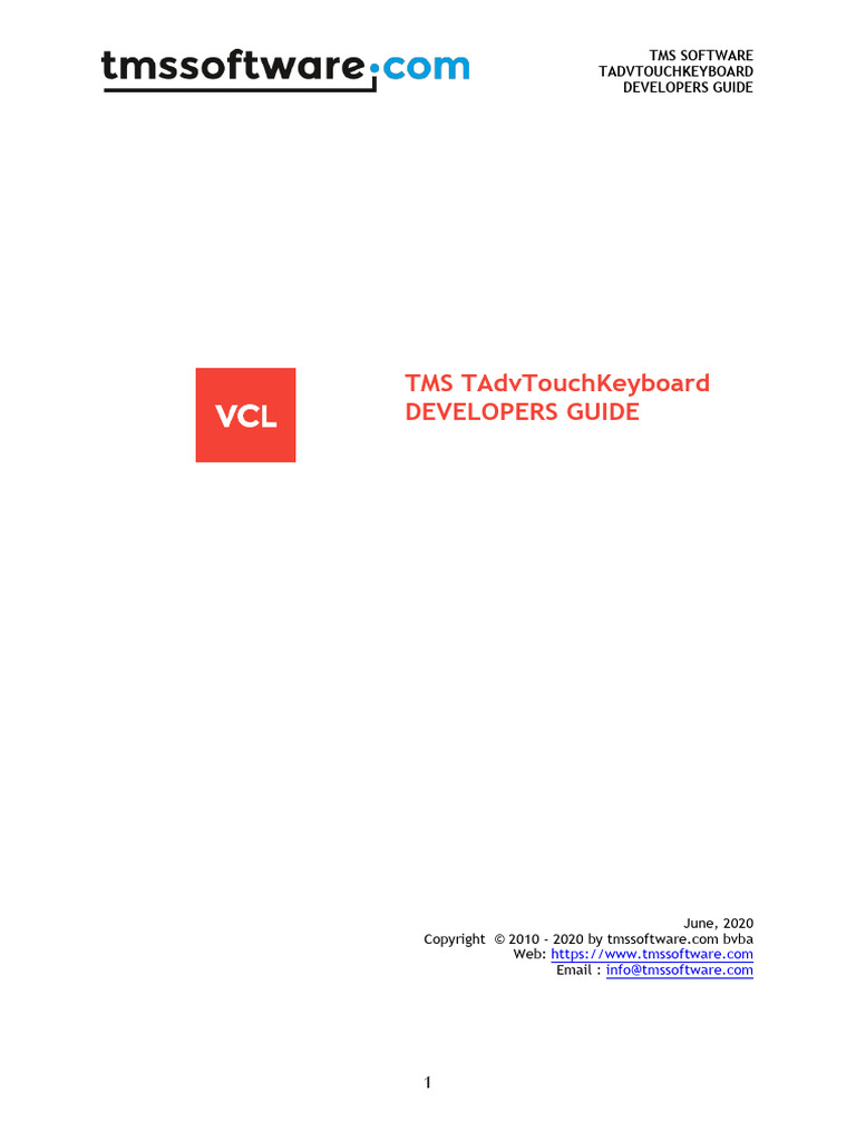 TMS TAdvTouchkeyboard Developers Guide | PDF | Computer Keyboard | Computing