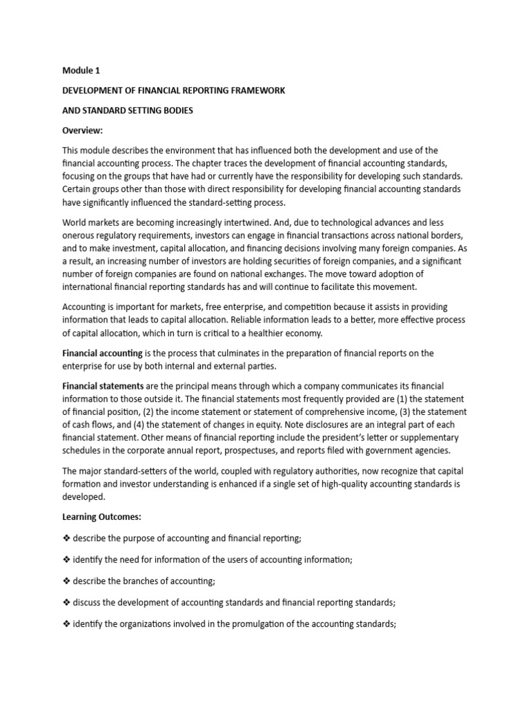Financial Reporting Framework Overview | PDF | International Financial ...