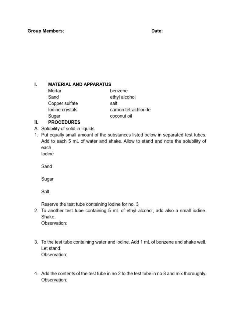 INORGANIC LAB ACTIVITY 6_Solutions | PDF | Solubility | Water