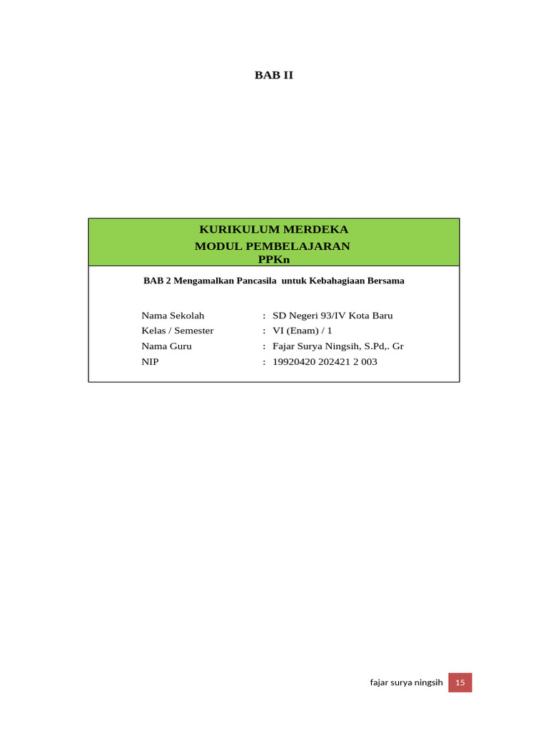 MODUL PPKn 6-2 | PDF