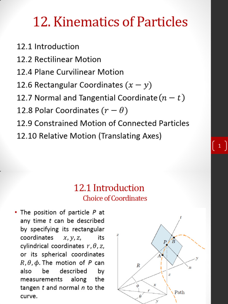 CH - 12-Kinematic of Particle | PDF | Acceleration | Velocity