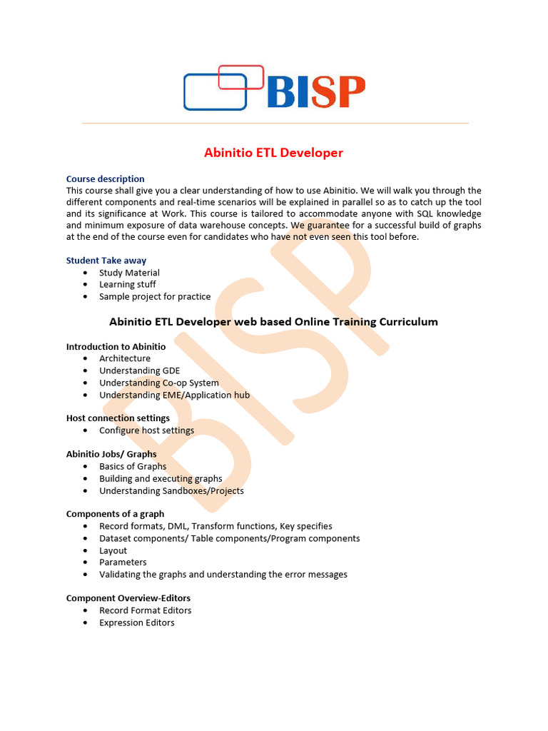 20191120124231-Abinitio ETL Developer | PDF | Databases | Computer Programming