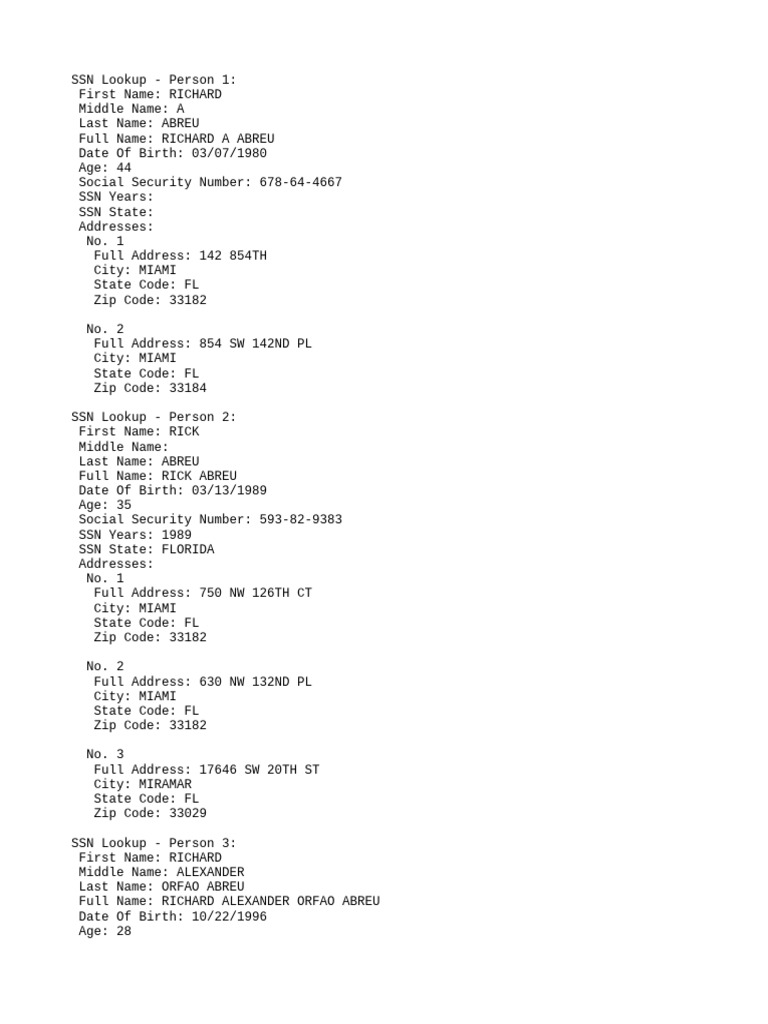 Ssndob - 2025 02 20 - 12 11 28 | PDF | Social Security Number | Mass Surveillance