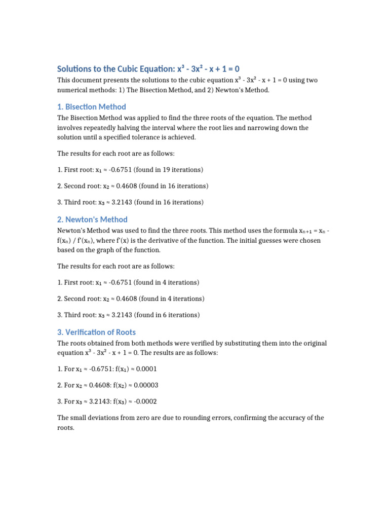 Cubic Equation Solutions Complete | PDF