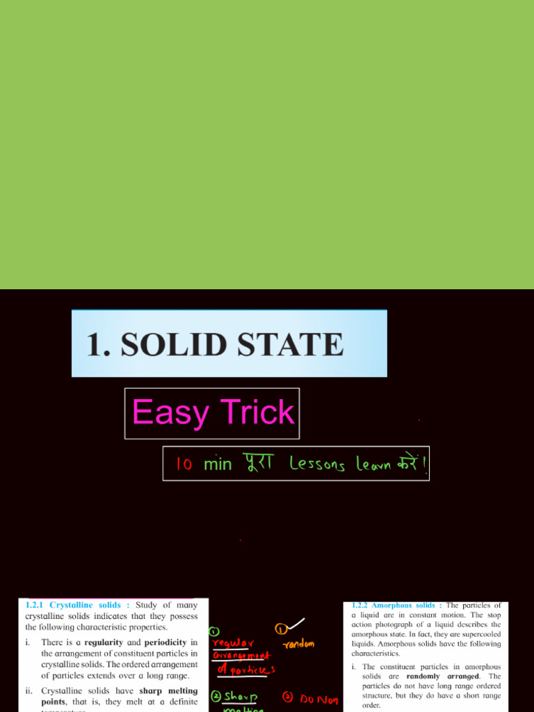 Solid State Jee Adv Notes | PDF