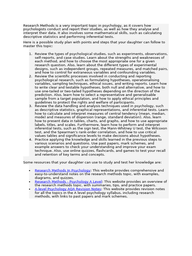 Mastering Research Methods in Psychology | PDF | Statistics ...