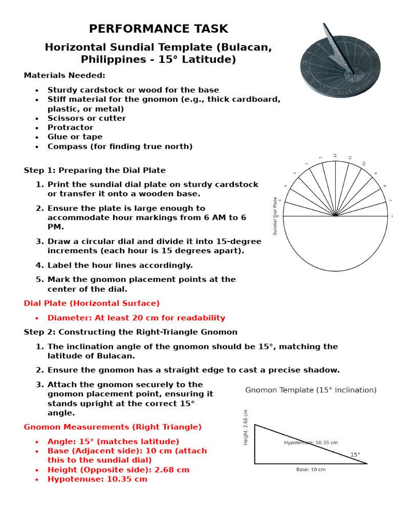 Performance Task - Sundial | PDF