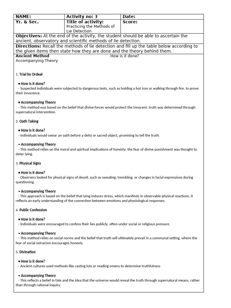 Crim Forensic 5 - Lab Act 4 and 5 | PDF | Polygraph | Functional Magnetic Resonance Imaging