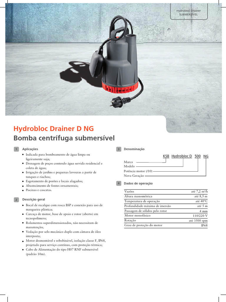 Folder - HYDROBLOC DRAINER D NG | PDF | Bomba