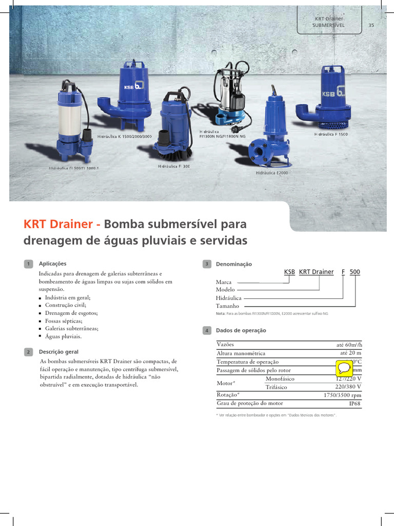 Folder e Curvas - KRT DRAINER (Nova) | PDF | Bomba