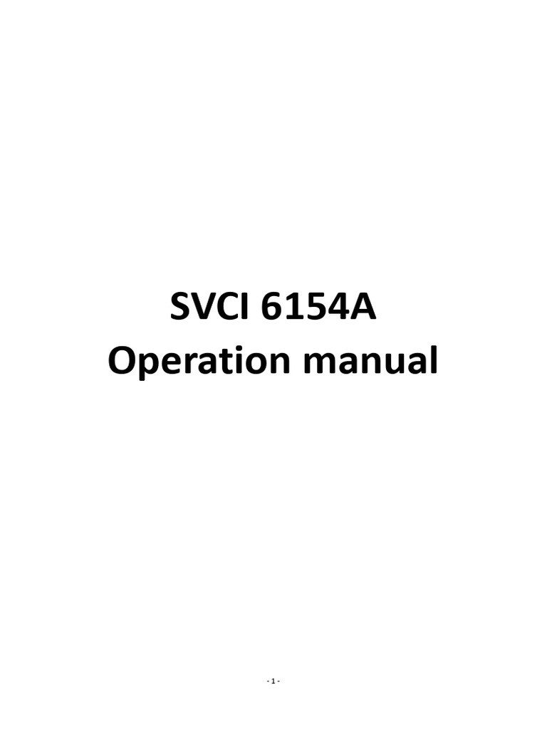 SVCI 6154A Operation Manual | PDF | Wireless Lan | Volkswagen Group