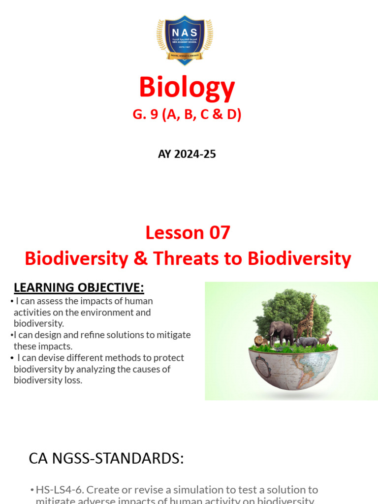 Lesson 07 Biodiversity - Threats To Biodiversity-G.Classroom | PDF ...
