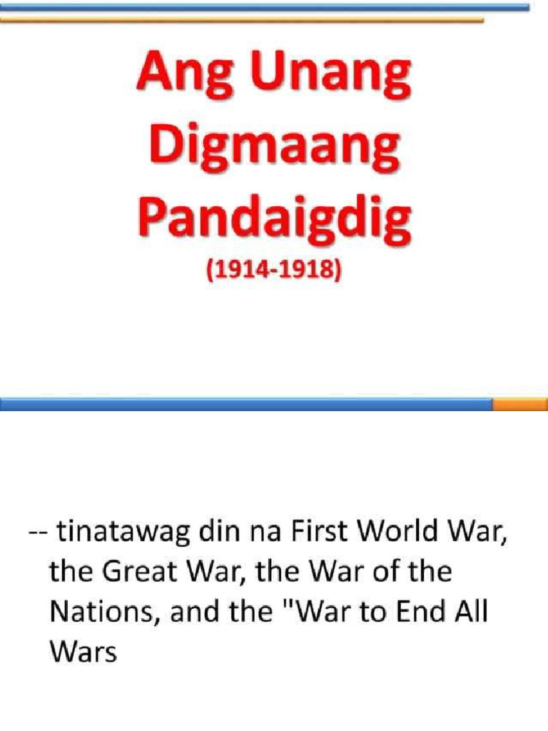 Unang Digmaang Pandaigdig | PDF