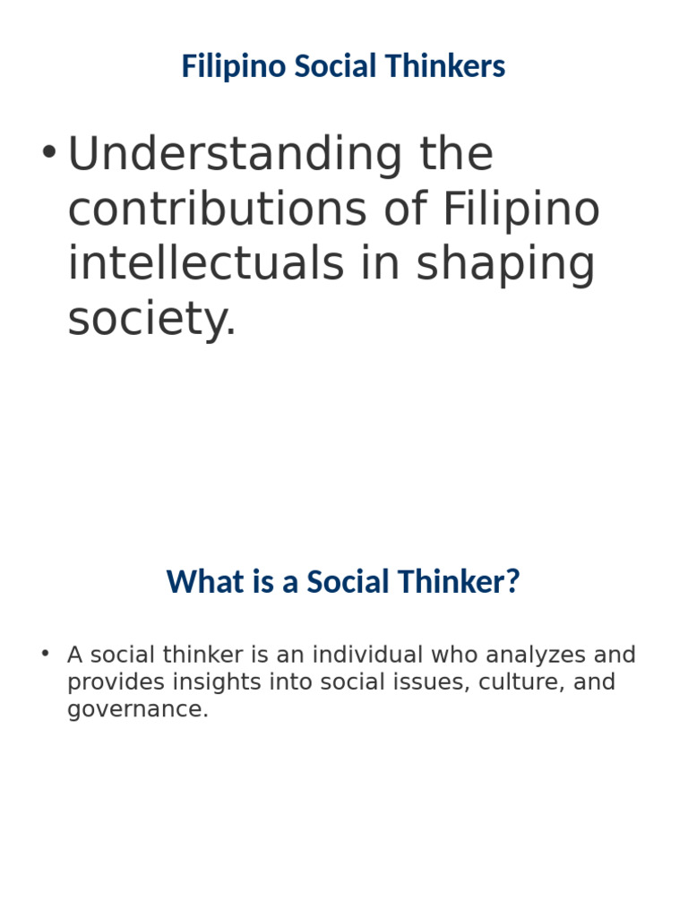 Filipino Social Thinkers | PDF | Philippines