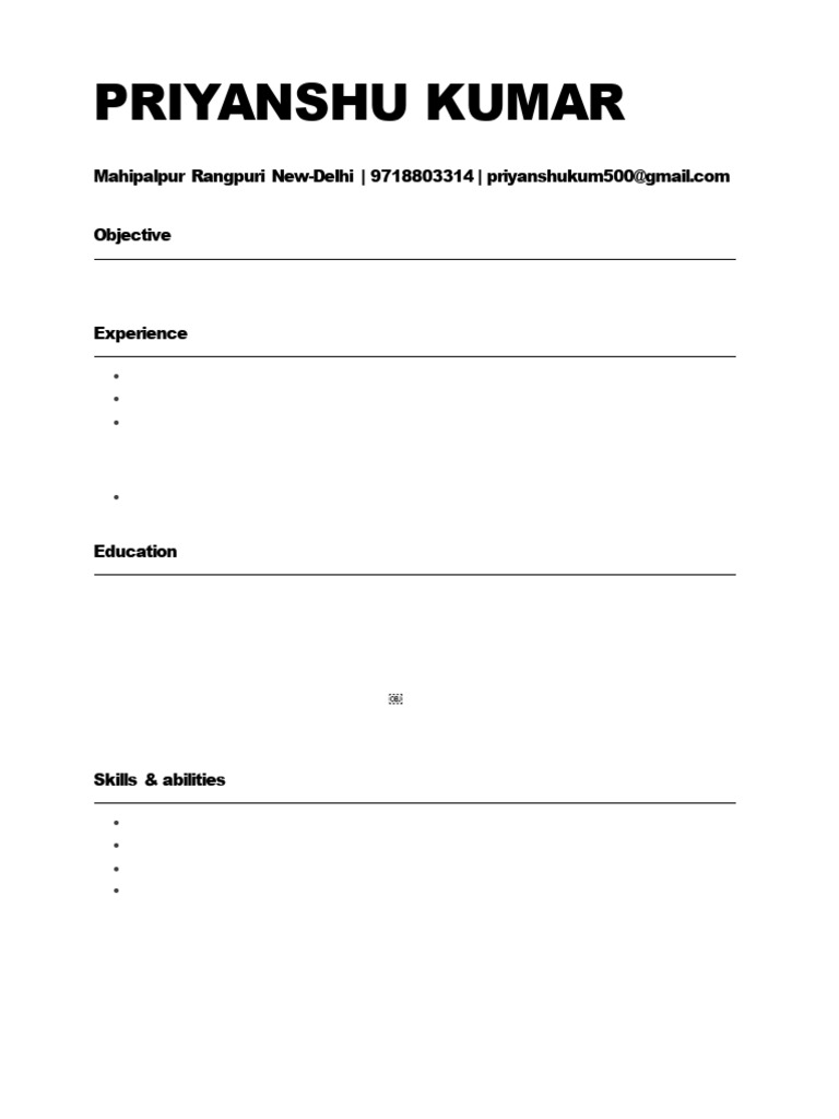 Priyanshu Kumar Resume 01 | PDF