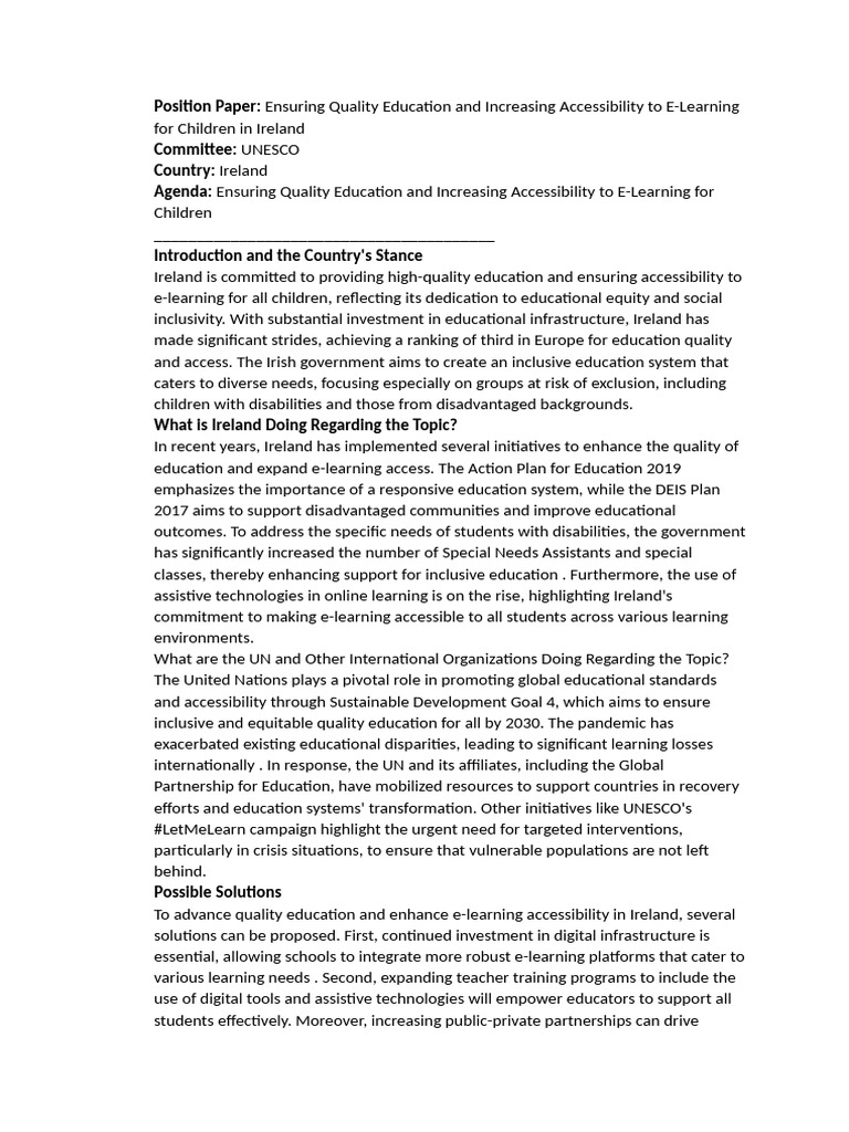 Position Paper | PDF | Educational Technology | Economies